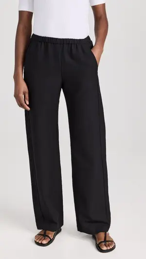 Enza Costa Twill Trousers - Black