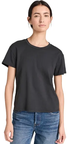 PERFECTWHITETEE Harley Cotton Boxy Crew Tee - Vintage Black