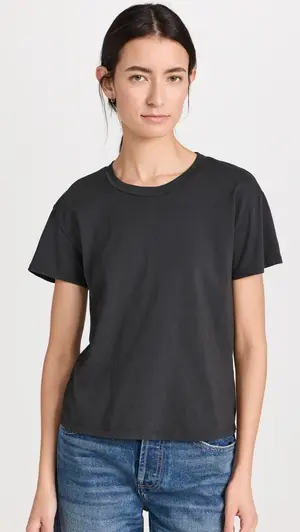 PERFECTWHITETEE Harley Cotton Boxy Crew Tee - Vintage Black