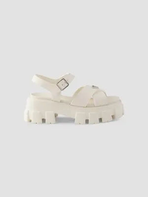 Prada Monolith Rubber Sandals Beige Khaki