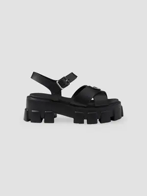 Prada Monolith Rubber Sandals Black