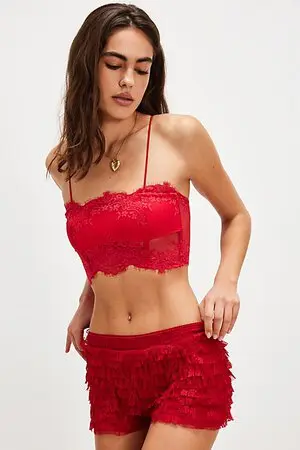 Free People Intimately Feeling For Lace Shorties Rubies