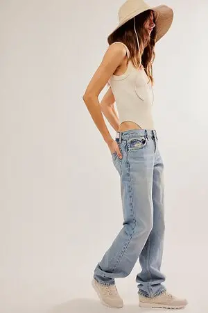 RE/DONE Easy Straight Jeans - Ripped Tide