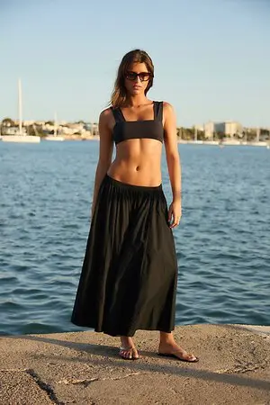 Free People Lowen Midi Skirt - Black