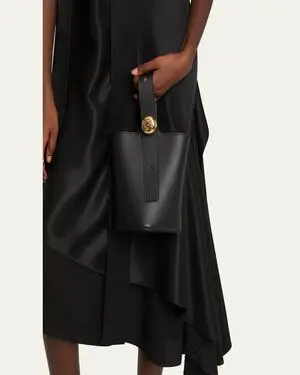 Loewe Mini Pebbled Leather Bucket Bag - Black