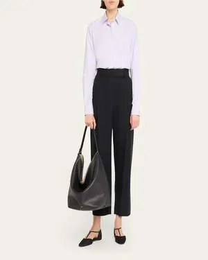 TOTEME Belted Leather Tote Bag - Black