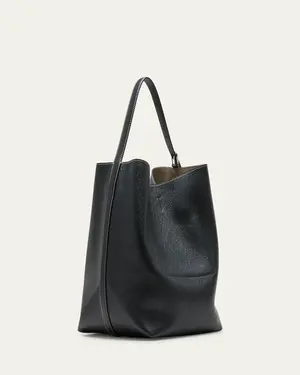 TOTEME Belted Leather Tote Bag - Black