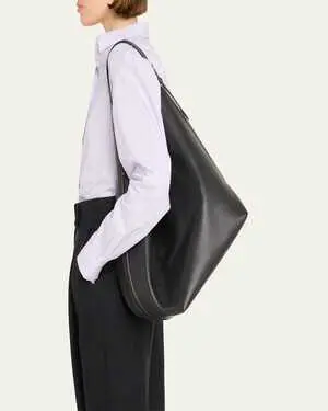 TOTEME Belted Leather Tote Bag - Black