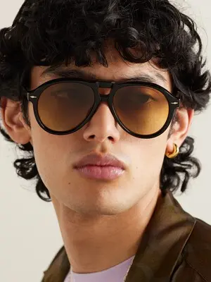 JACQUES MARIE MAGE Valkyrie Aviator-style Acetate Sunglasses