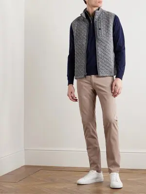Peter Millar Excursionist Flex Wool-blend Half-zip Sweater - Blue