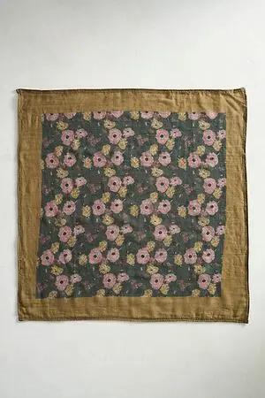 ELIZABETH GILLETT Floral Gauze Bandana Brown