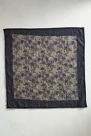 ELIZABETH GILLETT Floral Gauze Bandana Purple