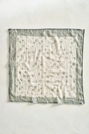 TERRAIN Watercolor Violets Gauze Bandana Silver