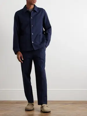 A.p.c. Cotton-seersucker Overshirt - Blue