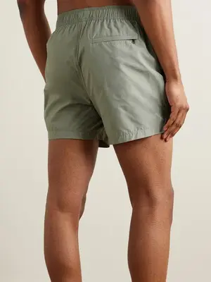 Onia Charles Straight-leg Mid-length Swim Shorts - Green
