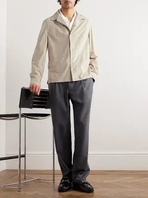 Brunello Cucinelli Camp-collar Suede Shirt