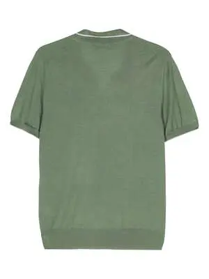 Fedeli Wave Fine-knit Polo Shirt - Green