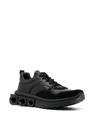 FERRAGAMO Running Leather Sneakers - Black