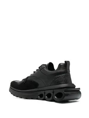 FERRAGAMO Running Leather Sneakers - Black