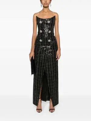 Balmain Sequinned Tweed Gown