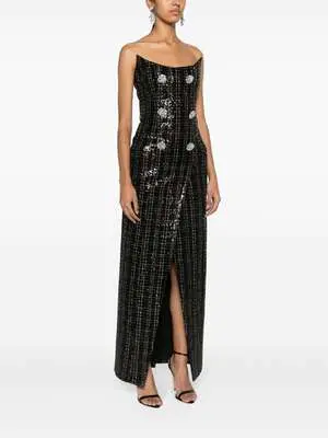 Balmain Sequinned Tweed Gown
