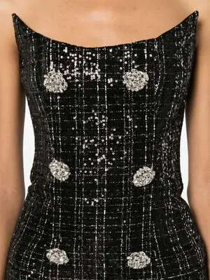 Balmain Sequinned Tweed Gown