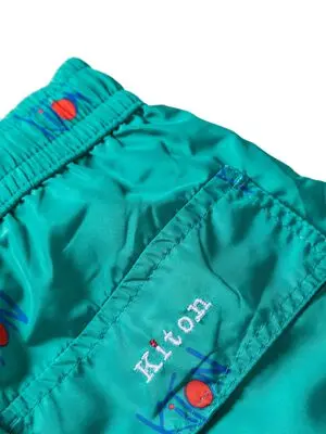 Kiton Logo-print Swim Shorts - Green