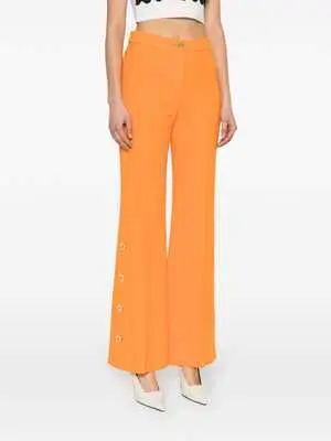 Patou Button-hem Flared Wool Trousers