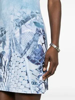 DIESEL® Abstract Print Mini Dress