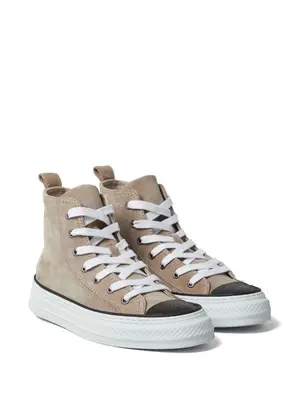 Brunello Cucinelli Panelled Lace-up Sneakers - Brown