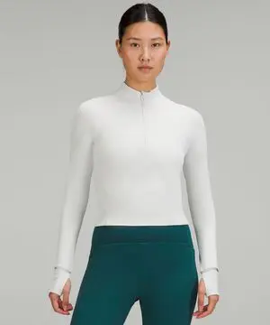 Lululemon It's Rulu Ribbed Cropped Half Zip