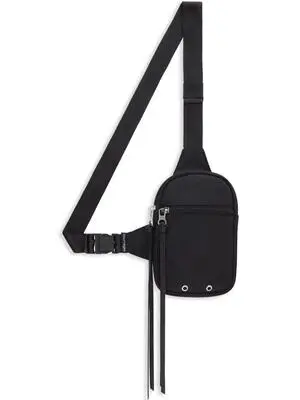 COURREGES Logo-tag Canvas Crossbody Bag - Black