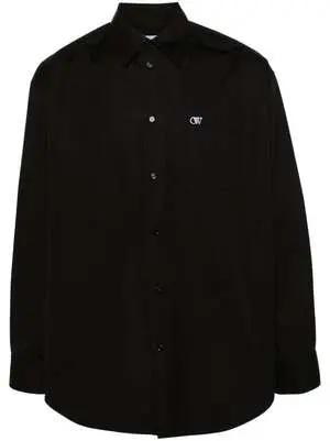 Off-White Logo-embroidered Cotton Shirt