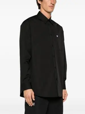 Off-White Logo-embroidered Cotton Shirt