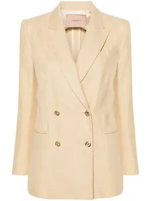 TWINSET Double-breasted Twill Blazer