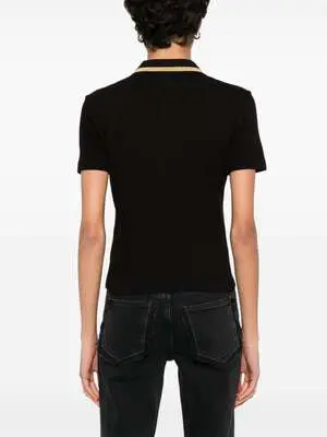 Versace V-emblem Piqué Polo Shirt - Black