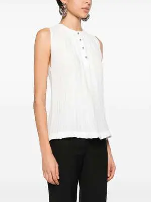 LANVIN Sleeveless Plissé Top