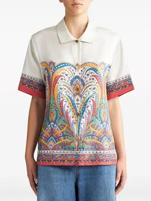 Etro Paisley-print Silk-satin Shirt