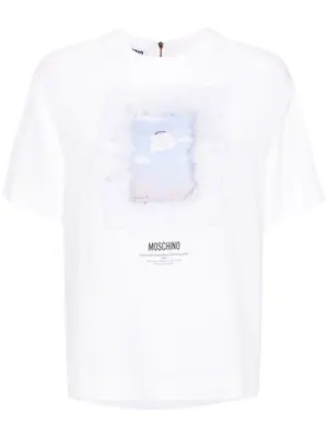 Moschino Graphic-print Crepe T-shirt - White