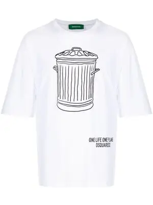 Dsquared2 Graphic-print Organic Cotton T-shirt - White
