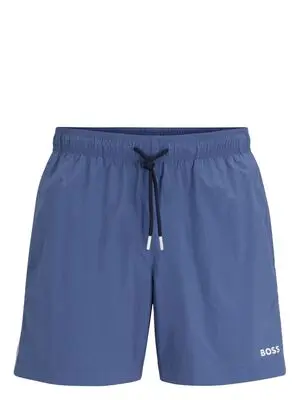 BOSS Logo-print Swim Shorts - Blue