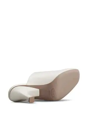 TOD'S 65 Leather Mules - White