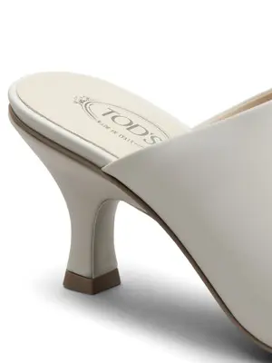 TOD'S 65 Leather Mules - White