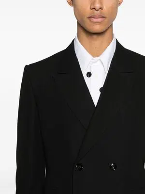 Alexander McQueen Double-breasted Cotton Blazer - Black