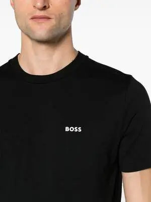 BOSS Logo-print Cotton T-shirt - Black