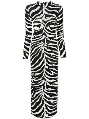 ANA RADU Zebra-patterned Long Dress
