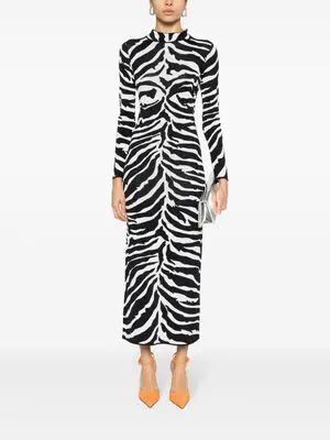 ANA RADU Zebra-patterned Long Dress