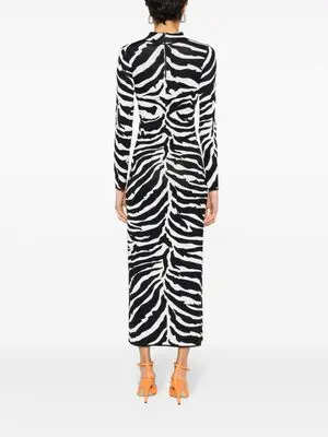 ANA RADU Zebra-patterned Long Dress