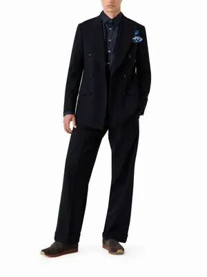 Giorgio Armani Slub-effect Cotton Shirt - Blue