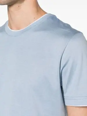 Eleventy Layered Cotton T-shirt - Blue